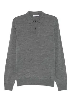 MANUEL RITZ Fine-knit Polo Shirt - Grey