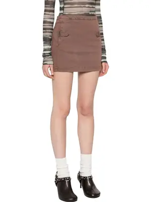 KNWLS Shiv Mini Skirt - Brown