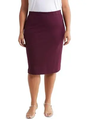 Universal Standard Danube Stretch Ponte Skirt - Black Cherry