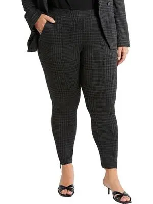 Universal Standard Universal Standard Moro Pintuck Pleat Pull-On Pants Charcoal Houndstooth