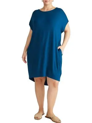 Universal Standard Helen Shift Dress - Blue Teal