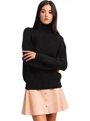 BELLE & BLOOM The Academy Turtleneck Jumper - Black
