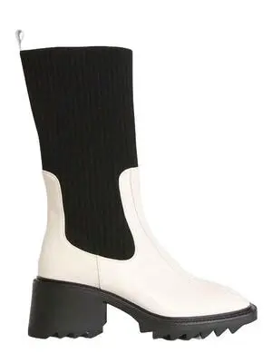 BELLE & BLOOM Belle & Bloom Knit Chelsea Boots Cream/black