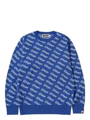 A BATHING APE Logo Knit - Blue