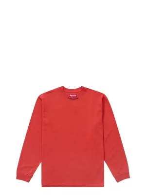 Supreme Embroidered Collar Long Sleeve Top - Red