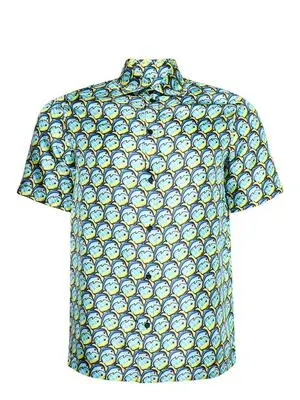 BOTTER Classic Short Sleeve Shirt - Blue Fish Silk