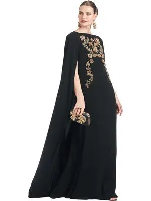 Sachin & Babi Vittoria Embroidered Gown - Black