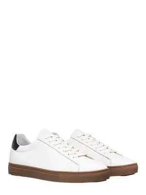 Clae Bradley Leather Sneaker - White Black Dark Gum