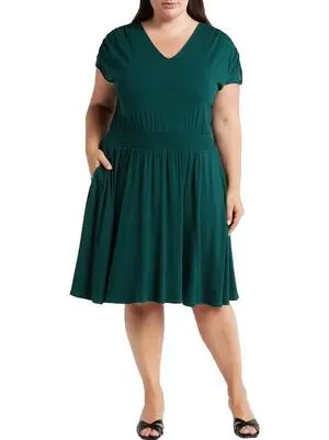 Universal Standard Universal Standard Piper Stretch Jersey Dress Forest Green