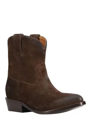 THE FRYE COMPANY Billy Western Metallic Leather Boots - Chocolate