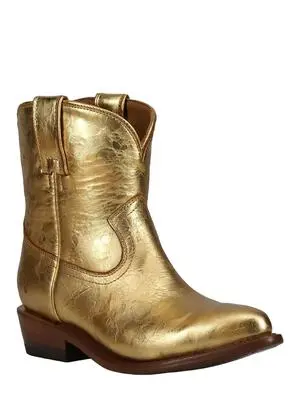 THE FRYE COMPANY Billy Western Metallic Leather Boots - Gold