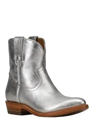 THE FRYE COMPANY Frye Billy Western Metallic Leather Boots Silver
