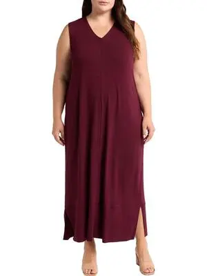 Universal Standard Universal Standard Claremont Midi Shift Dress Black Cherry