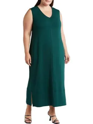 Universal Standard Universal Standard Claremont Midi Shift Dress Forest Green