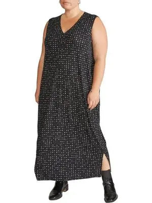 Universal Standard Universal Standard Claremont Midi Shift Dress Galactic Print In Black