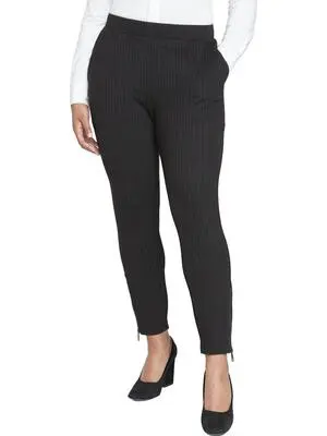 Universal Standard Moro Pull-on Pants - Slate Grey Pinstripe