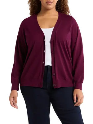 Universal Standard Cosmo Cardigan - Black Cherry