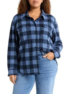 Universal Standard Universal Standard Maine Flannel Button-Up Shirt Midnight Plaid