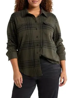 Universal Standard Universal Standard Maine Flannel Button-Up Shirt Night Woods Plaid