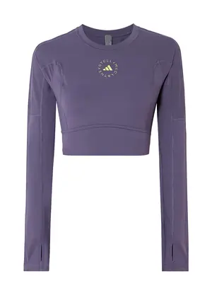 Adidas By Stella McCartney Adidas By Stella McCartney Truestrength Cropped Printed Top Purple