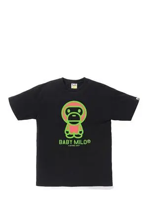 A BATHING APE Neon Baby Milo Tee Shirt Black/yellow