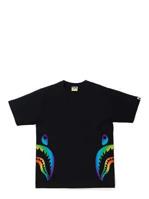 A BATHING APE Rainbow Side Shark Tee Shirt - Black