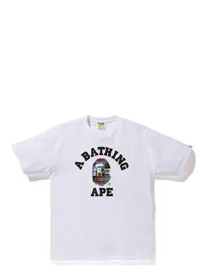 A BATHING APE Patchwork College Tee Shirt - White