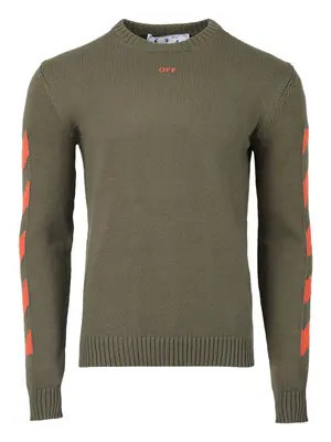 Off-White Diag Arrow Knit Crewneck - Green