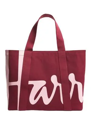 Harrods Harrods Medium Cotton Logo Tote Burgundy