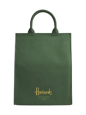 Harrods Harrods Medium Cotton Logo Tote Green