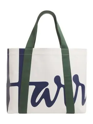 Harrods Harrods Medium Cotton Logo Tote Ivory