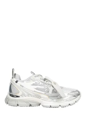 Off-White Mesh And Faux-leather Low-top Trainers - Grey/other