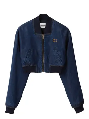 Miu Miu Denim Blouson Jacket - Navy