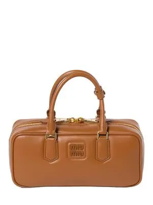 Miu Miu Arcadie Leather Bag - Cognac