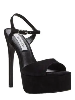Steve Madden Steve Madden Cologne Platform Stiletto Sandal Black Nubuck