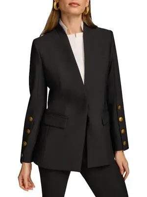 Donna Karan New York Button Detailed Shawl Collar Jacket - Black