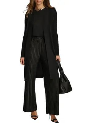 Donna Karan New York Tie Waist Long Cardigan - Black