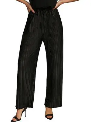 Donna Karan New York Pleated Full Length Pants - Black
