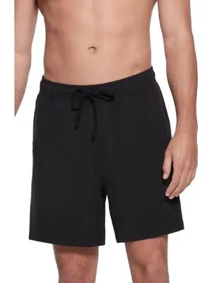 SKIMS Stretch Cotton Blend Jersey Lounge Shorts - Obsidian