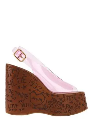 Chloé Maxime Wedge Sandal Pink Fizz