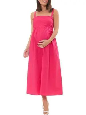 RIPE MATERNITY Tamara Tie Back Dress - Hot Pink