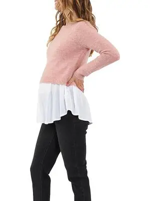 RIPE MATERNITY Patty Detachable Nursing Knit Sweater - Dusty Pink