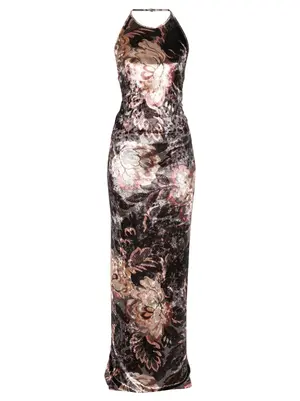 Etro Printed Chenille Maxi Dress - Grey