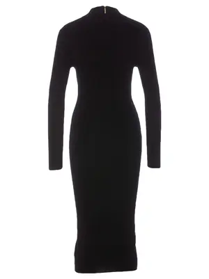 Michael Kors Mock-neck Midi Dress - Black
