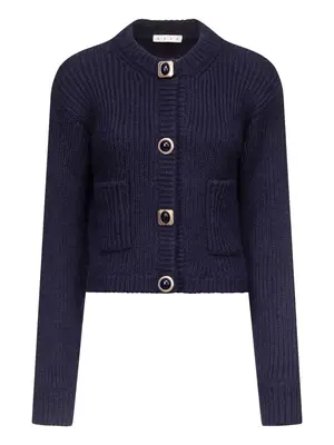 AREA AREA Cropped Cardigan Blue