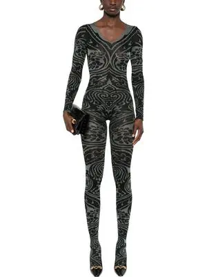 Wolford X Etro Tattoo Catsuit - Grey