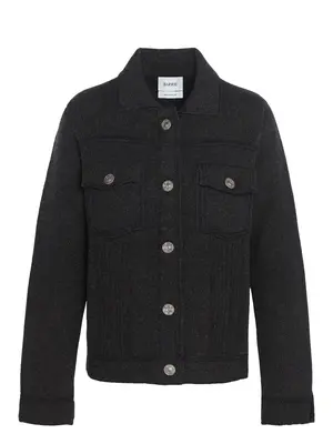 BARRIE Barrie Contrast-Stitching Denim-Effect Jacket Black