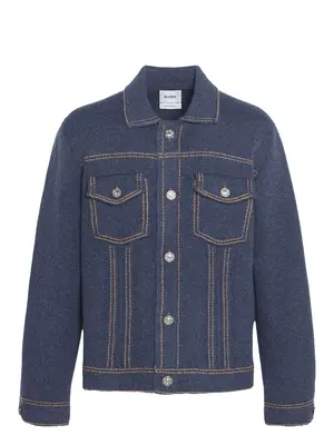 BARRIE Knitted Denim Jacket - Blue