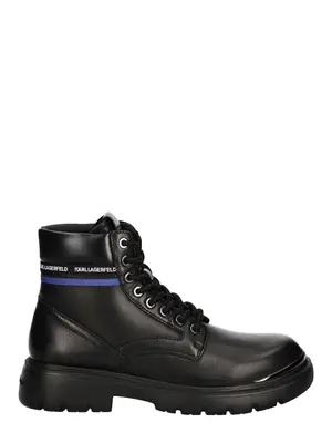 Karl Lagerfeld Lace-up Ankle Boots - Black