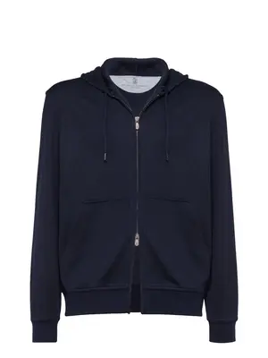 Brunello Cucinelli Knitted Hoodie - Blue